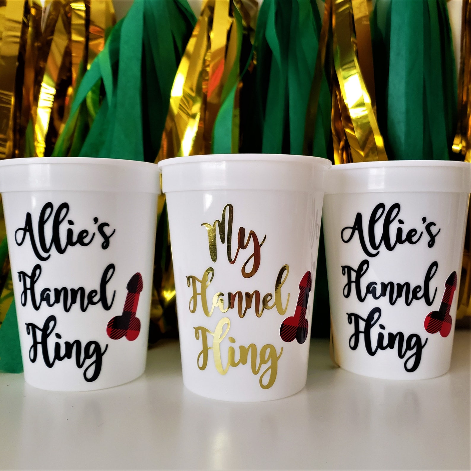 Flannel Fling Bachelorette Party Personalized Penis Cups - Etsy