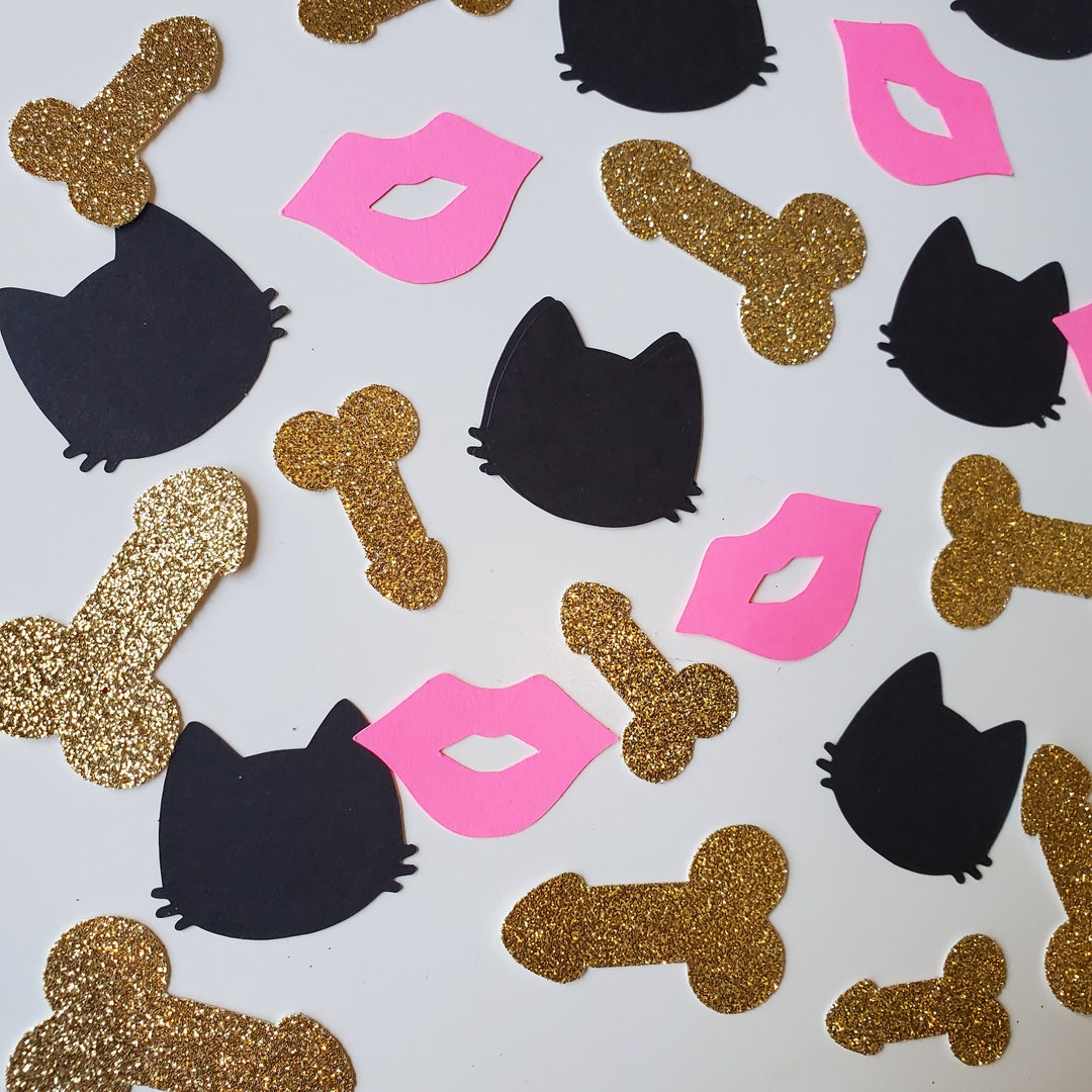She's Getting Meowied Cat Bachelorette Party Confetti: Glitter Penis ...