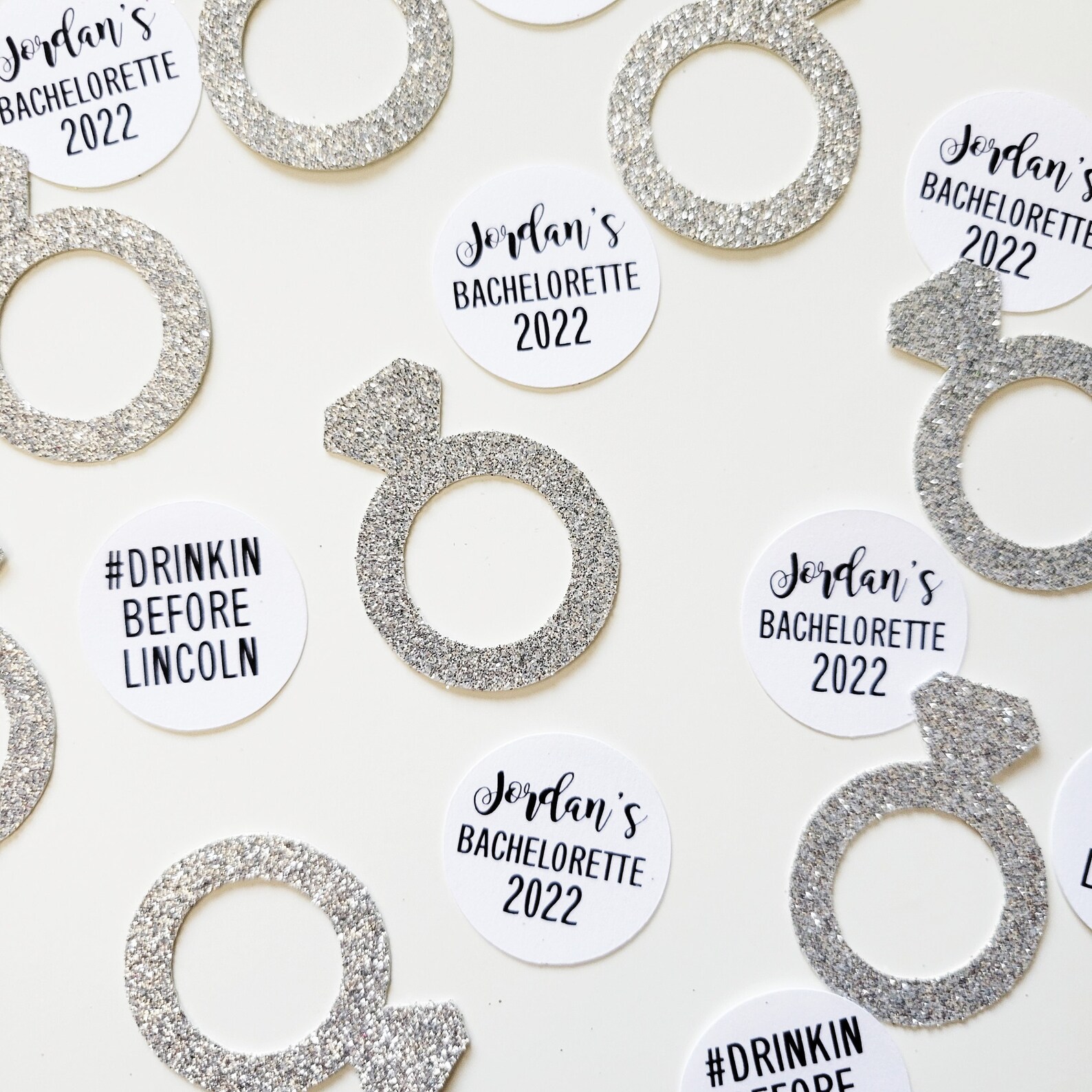 Personalized Bachelorette Party Confetti: Glitter Engagement Ring Decor ...