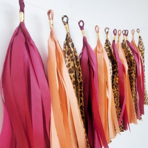 Leopard Print Paper Tassel Garland: Teal, Pink & Gold Party Decor - Etsy