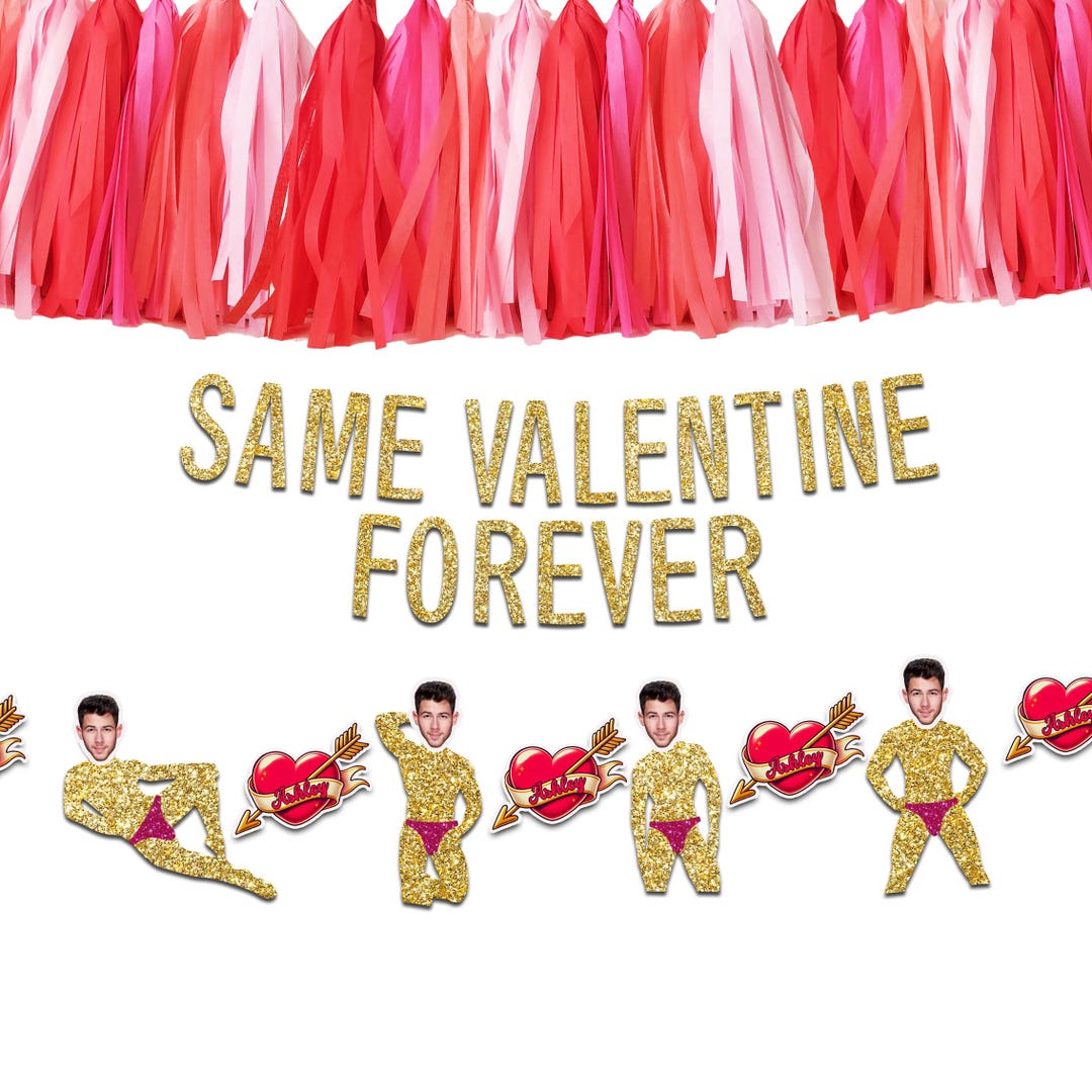 Same Valentine Forever Banner: Groom Face Bachelorette Party Decor - Etsy