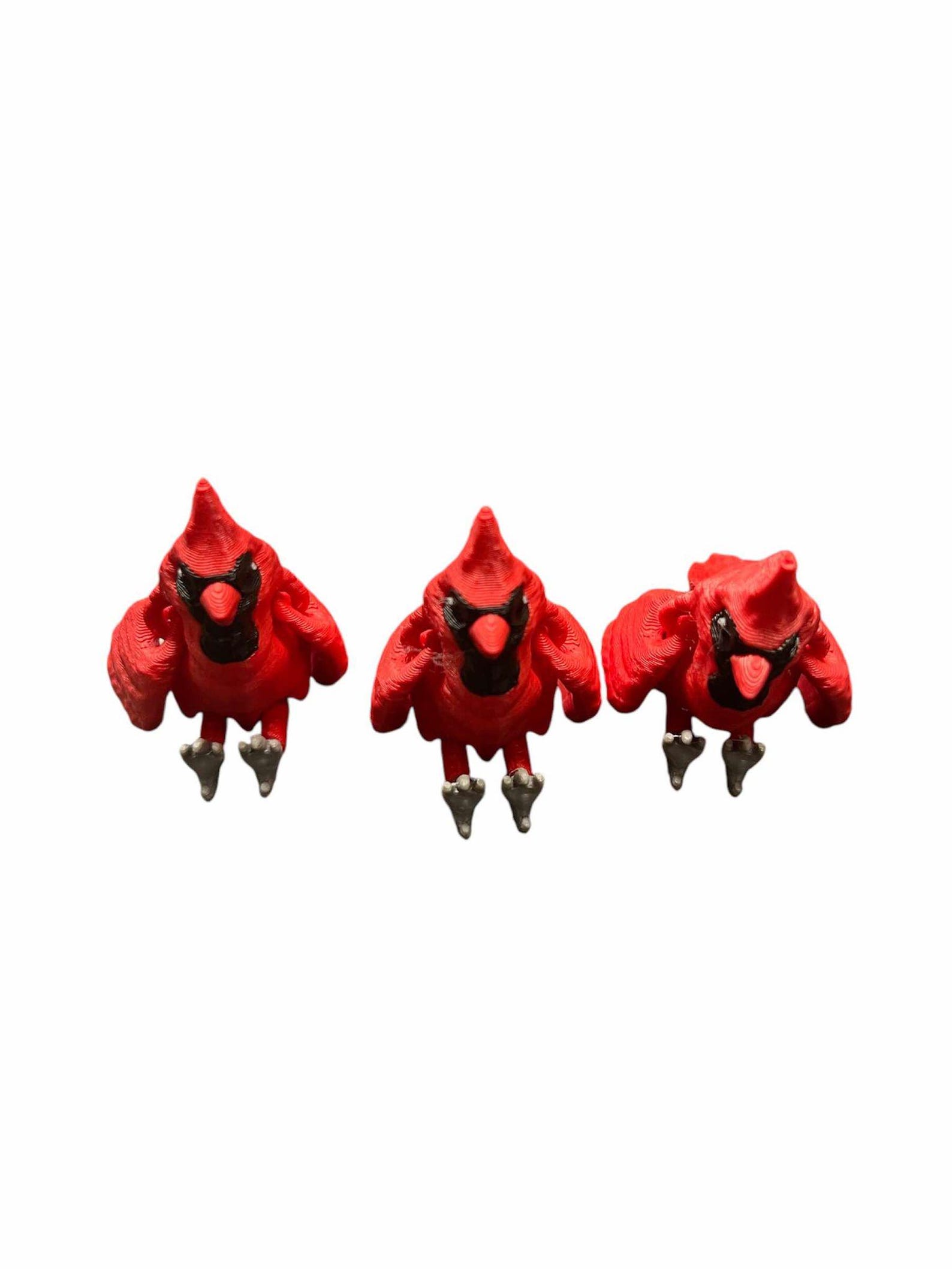 3d Printed Mini Cardinals Birds Figurines Great for Decoration, Made in ...