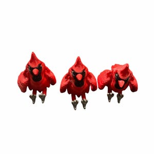 3d Printed Mini Cardinals Birds Figurines Great for Decoration, Made in ...