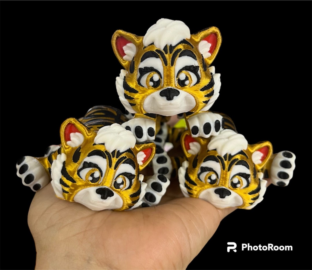 Articulated Baby Tiger Cub Multicolored 3D Printed in PLA Filament - Etsy