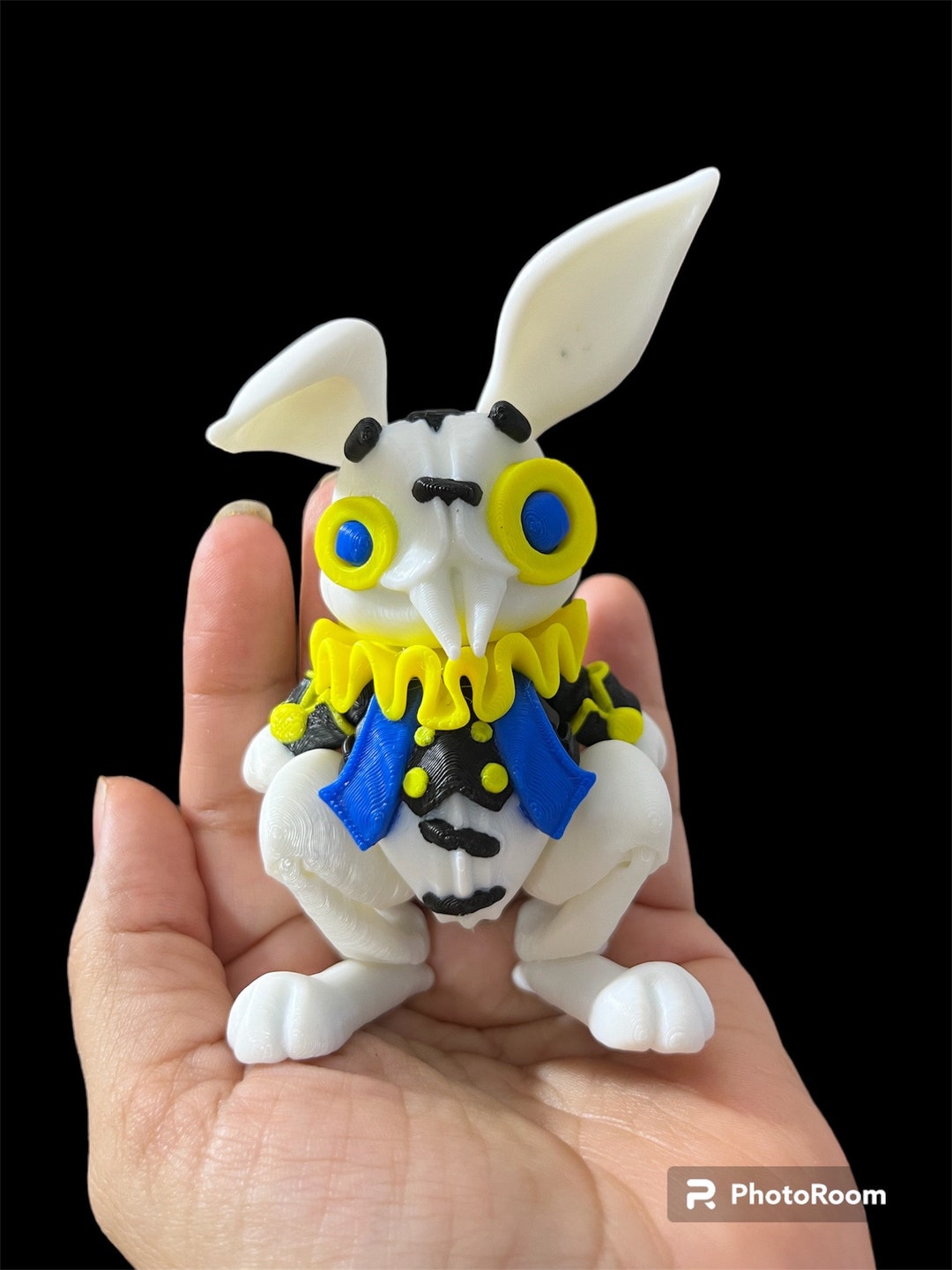 Articulated Multicolored 3D White Rabbit Printed in PLA Filament - Etsy