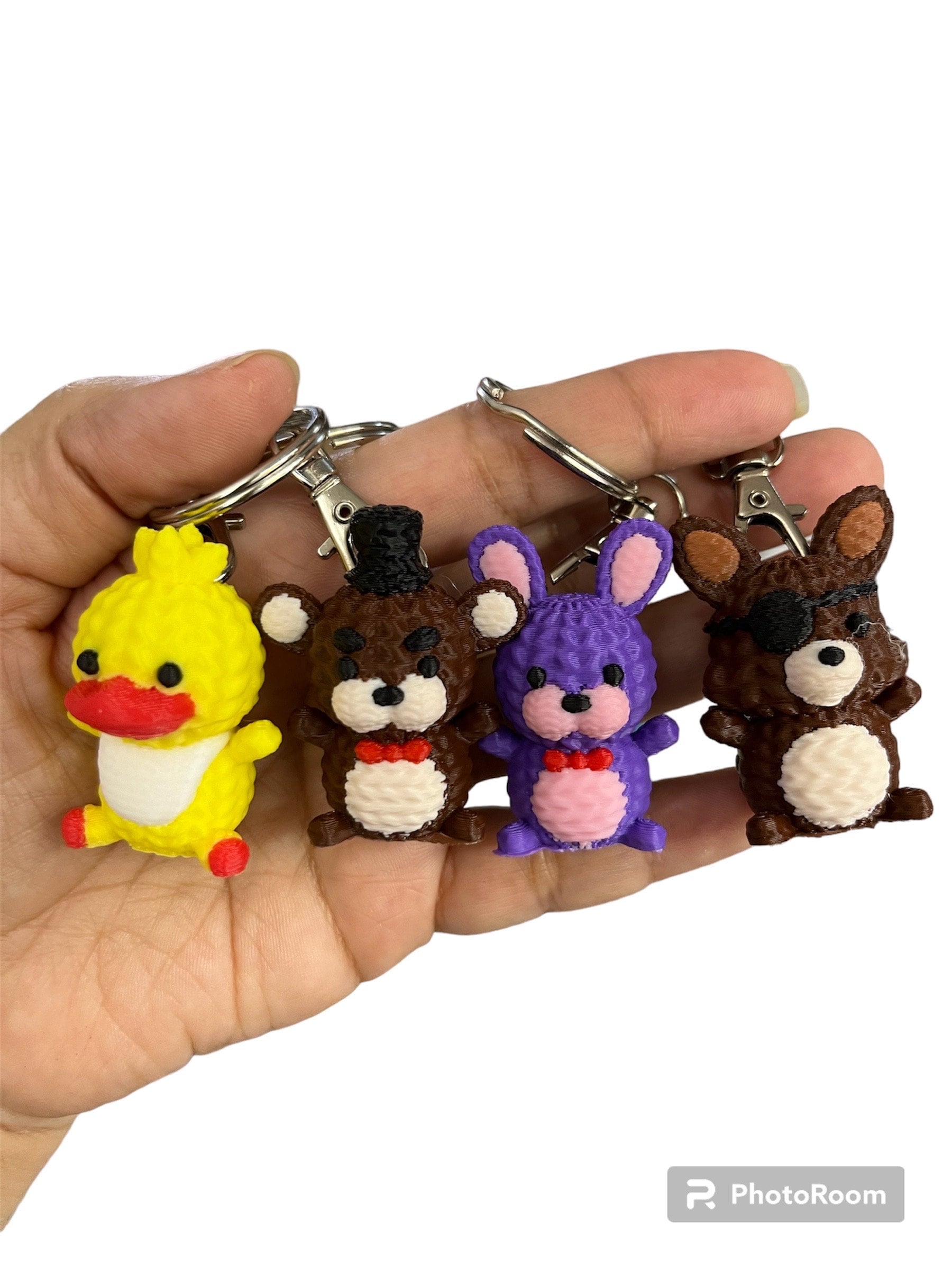 Multicolored 3D Five Nights at Freddys Key Chains Printed in PLA ...