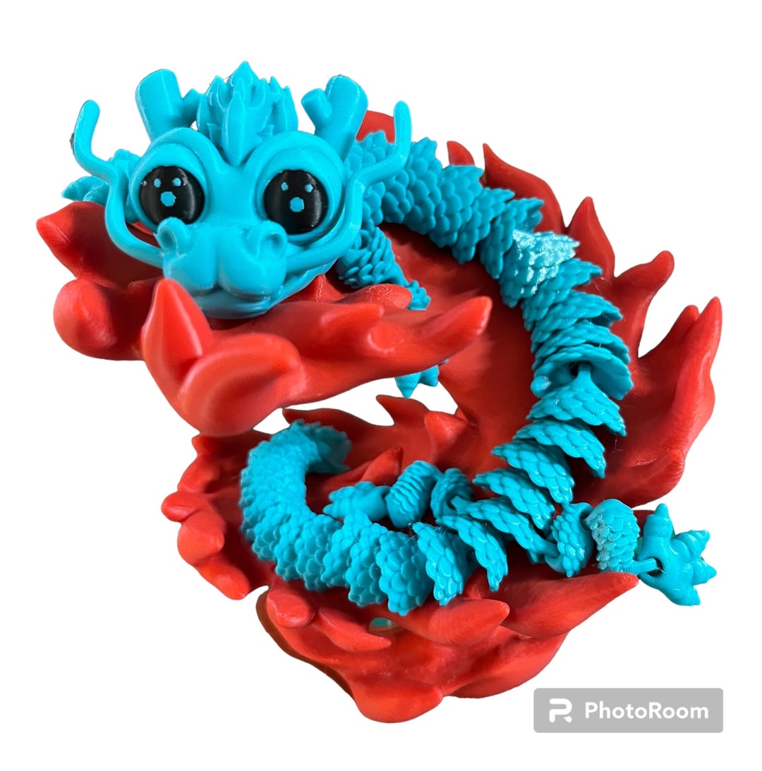 Baby Chinese Dragon and Stand Articulated 3D Printed in PLA Filament - Etsy