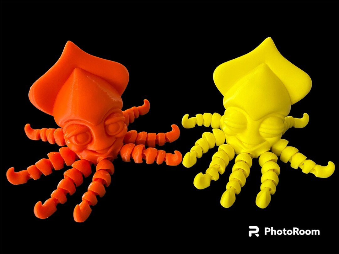 Squid Closed and Open Eyes Articulated 3D Printed in PLA Filament - Etsy