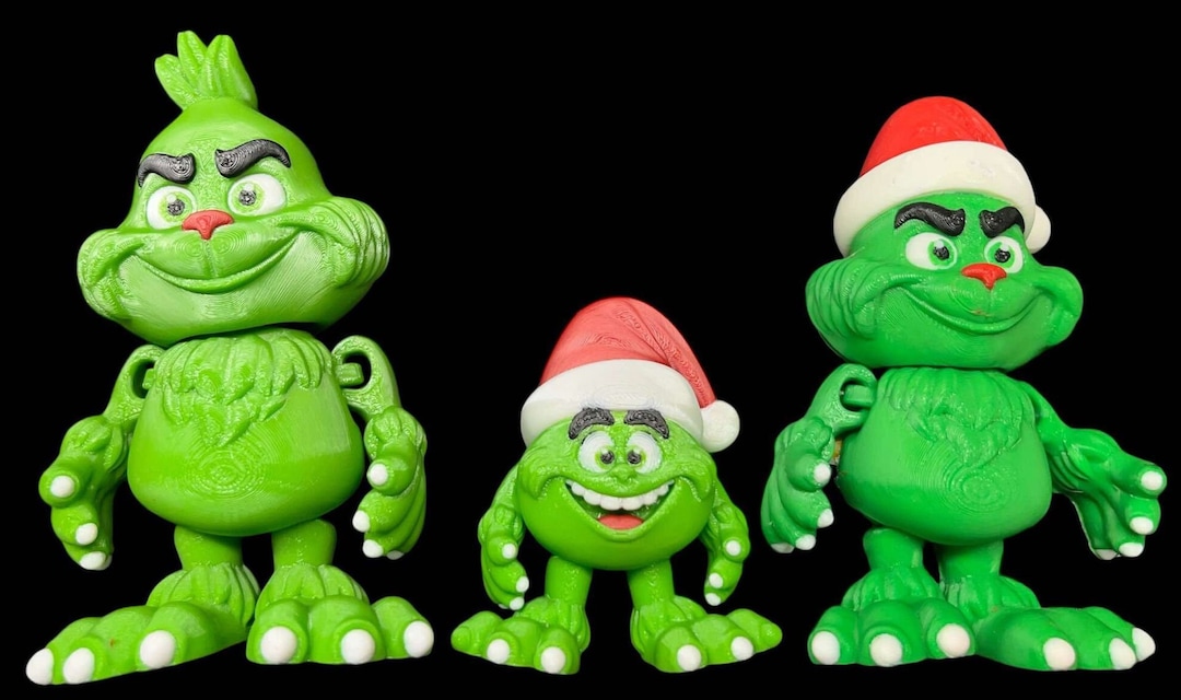 3D Printed Grinch in Three Different Type Figurines, Great for ...