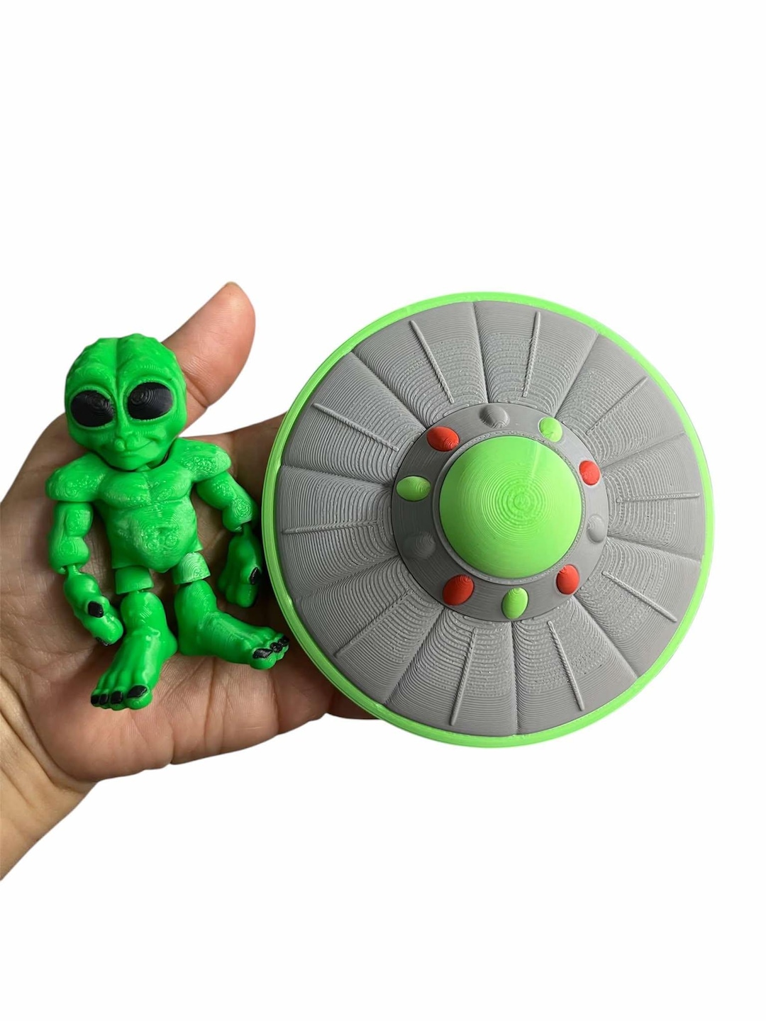 Articulated Alien and UFO Ship 3D Spaceship Printed in PLA Filament - Etsy