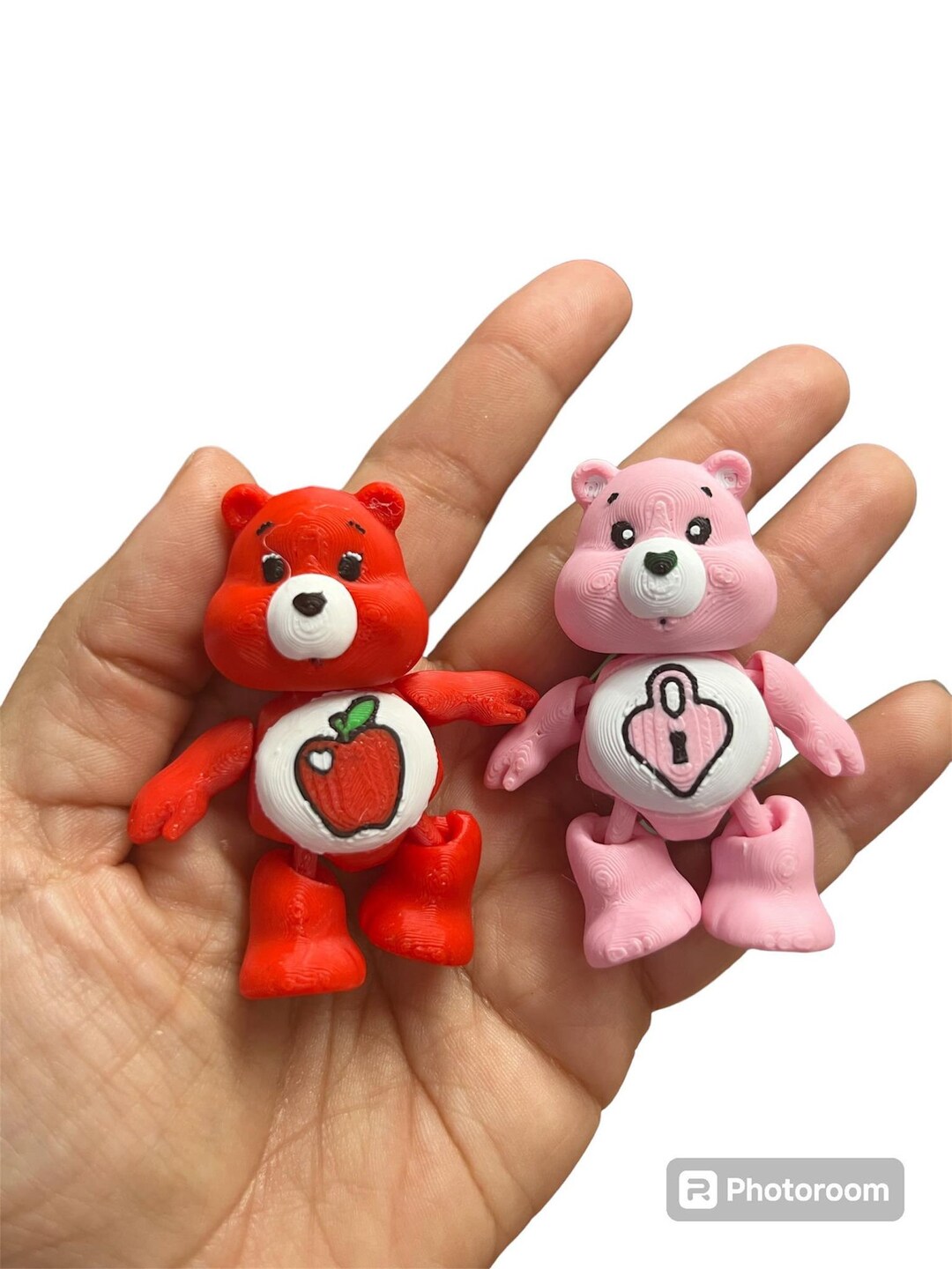 3D Printed Multicolored Articulated Mini Care Bears Figurines Done in ...