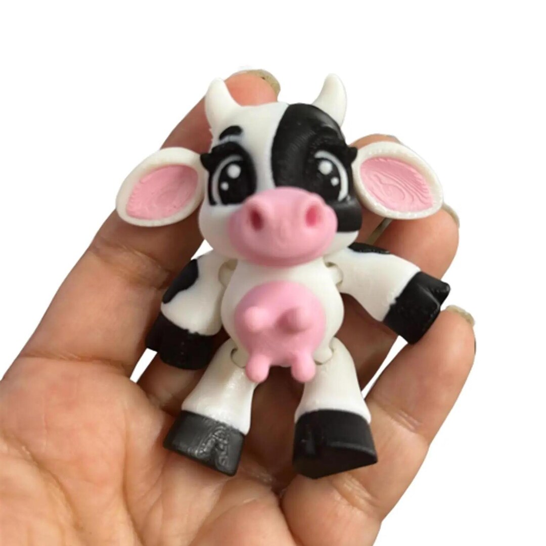 3d Printed Multicolored Mini Cow Figurine Measuring 3 Inches Long Made ...