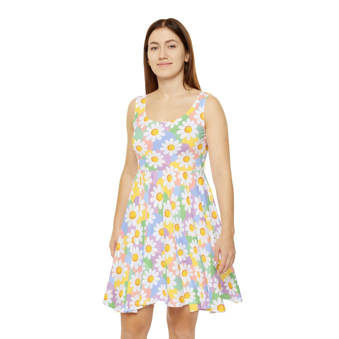 Daisy Skater Dress Daisy Summer Dress Cute Daisy Dress-cute Fit and ...