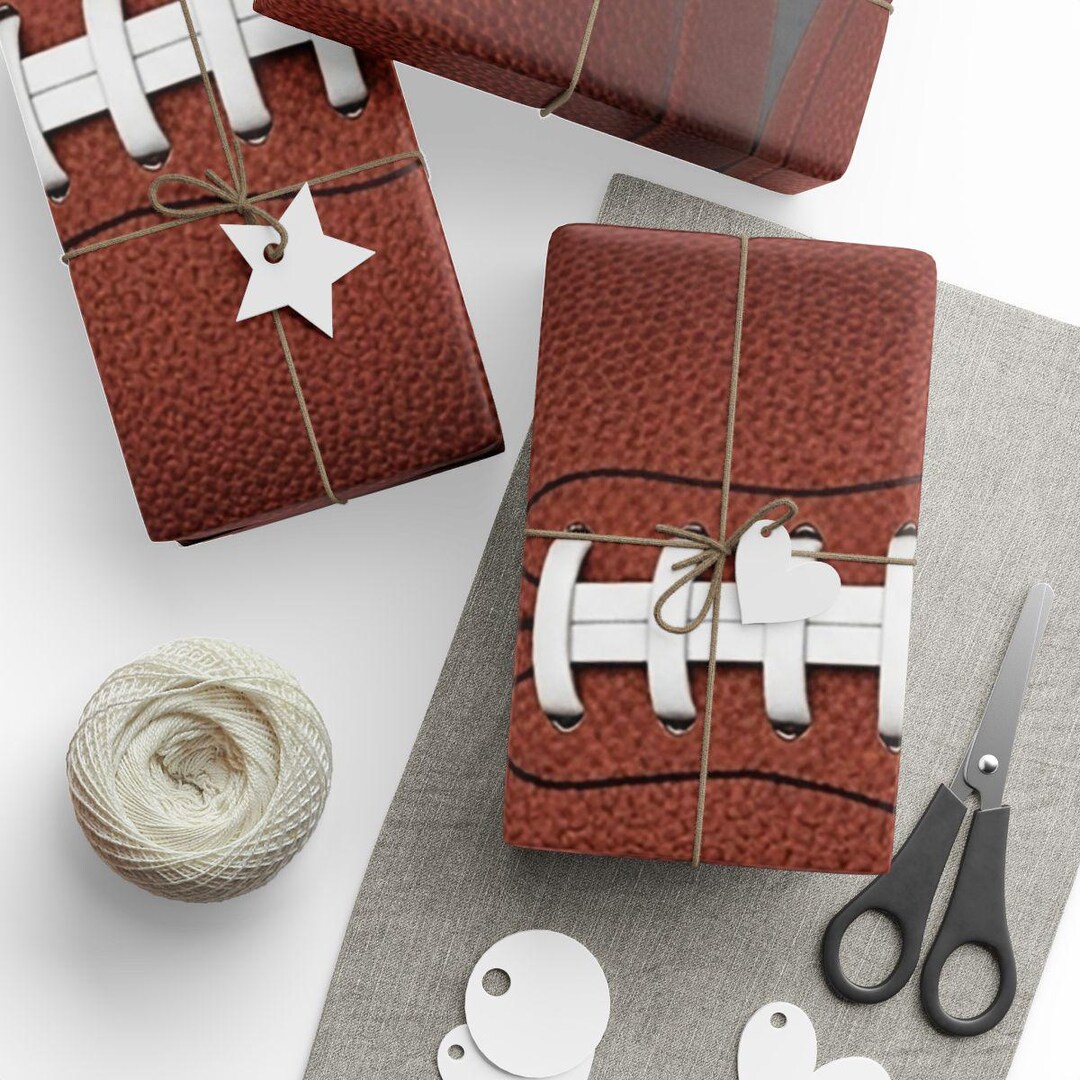 Football Wrapping Paper: Repeat Pattern, Brown Texture, Sports Theme ...