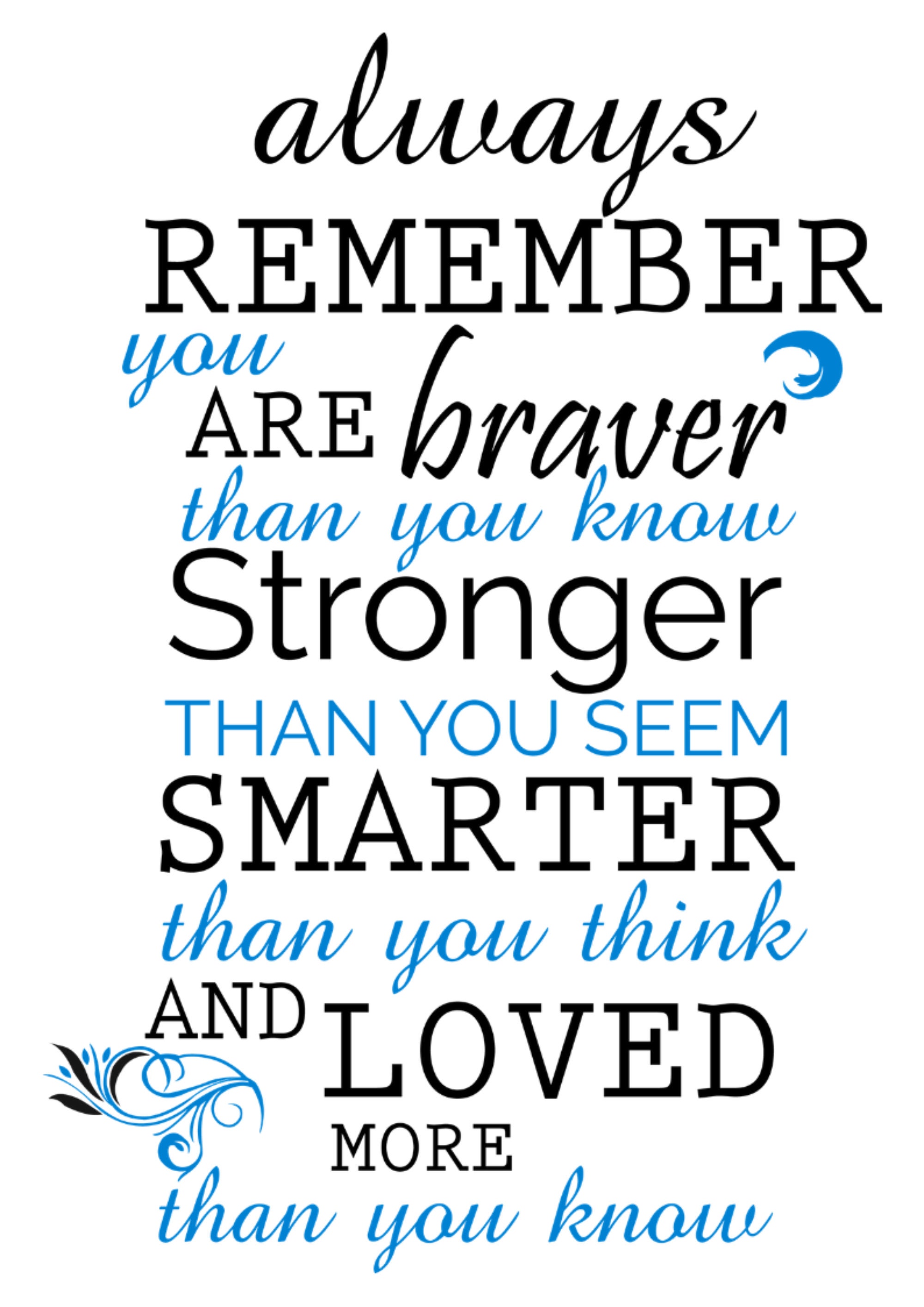 Always Remember You Are Braver...inspirational Quote Print | Etsy