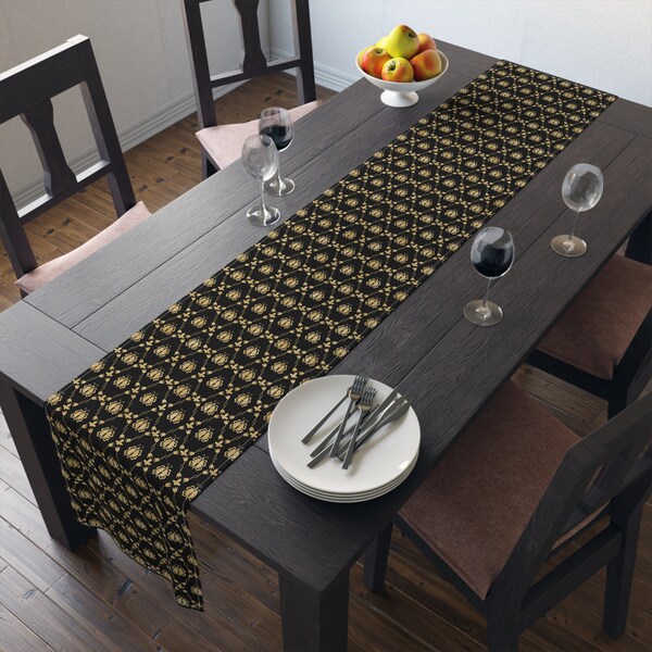 Black Table Runner - Etsy