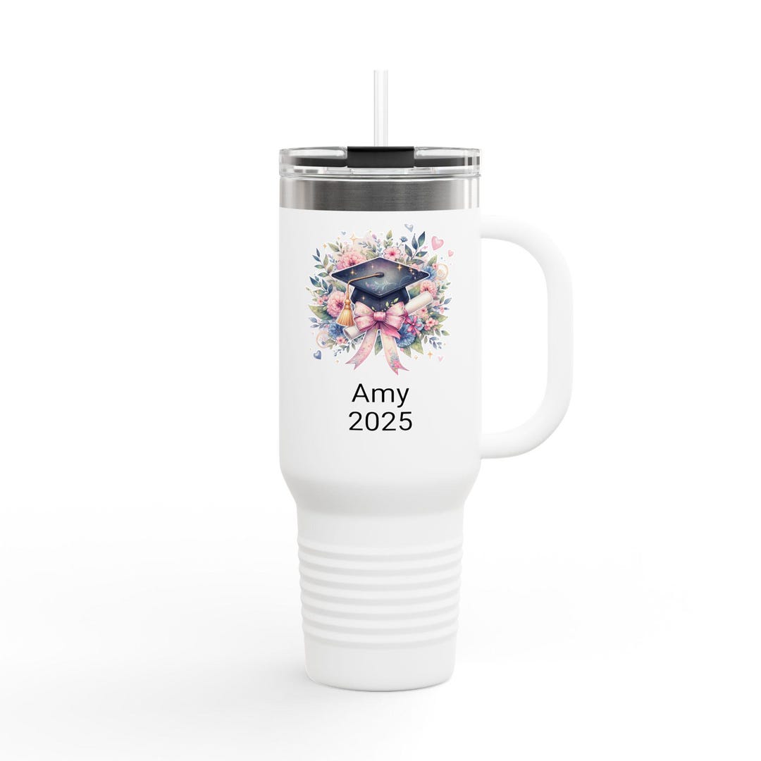 Personalized Graduation 2025 Tumbler, 40oz Insulated Travel Mug, Class ...