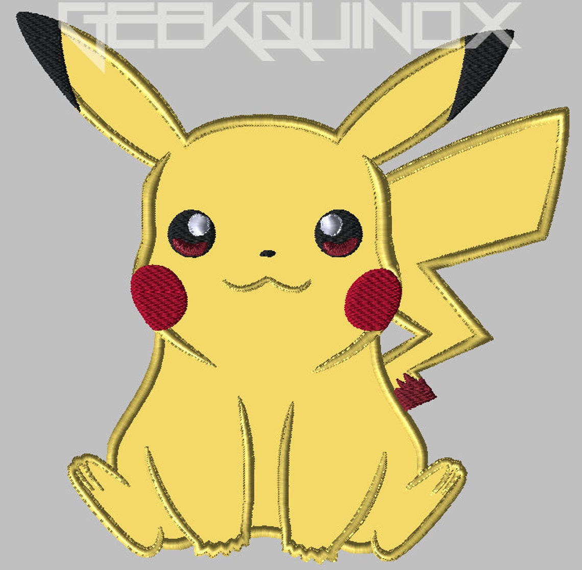Pikachu Embroidery Applique Digital Download Silhouette - Etsy