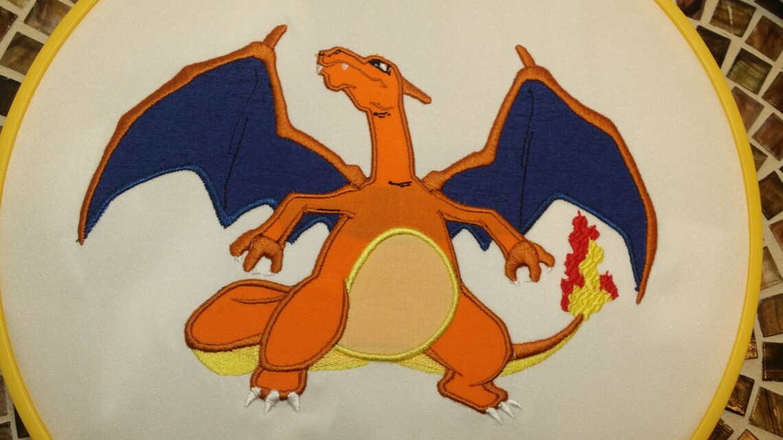 Charizard Embroidery Applique Digital Download - Etsy
