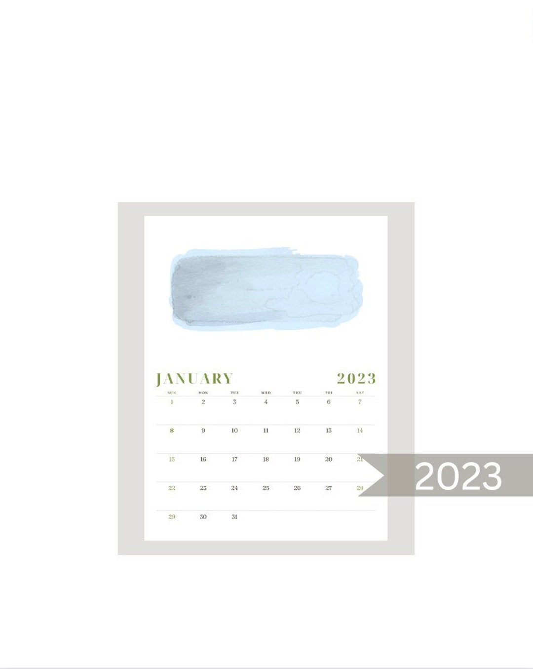 2023 Watercolor Calendar Printable Refrigerator Calendar Desk Calendar ...