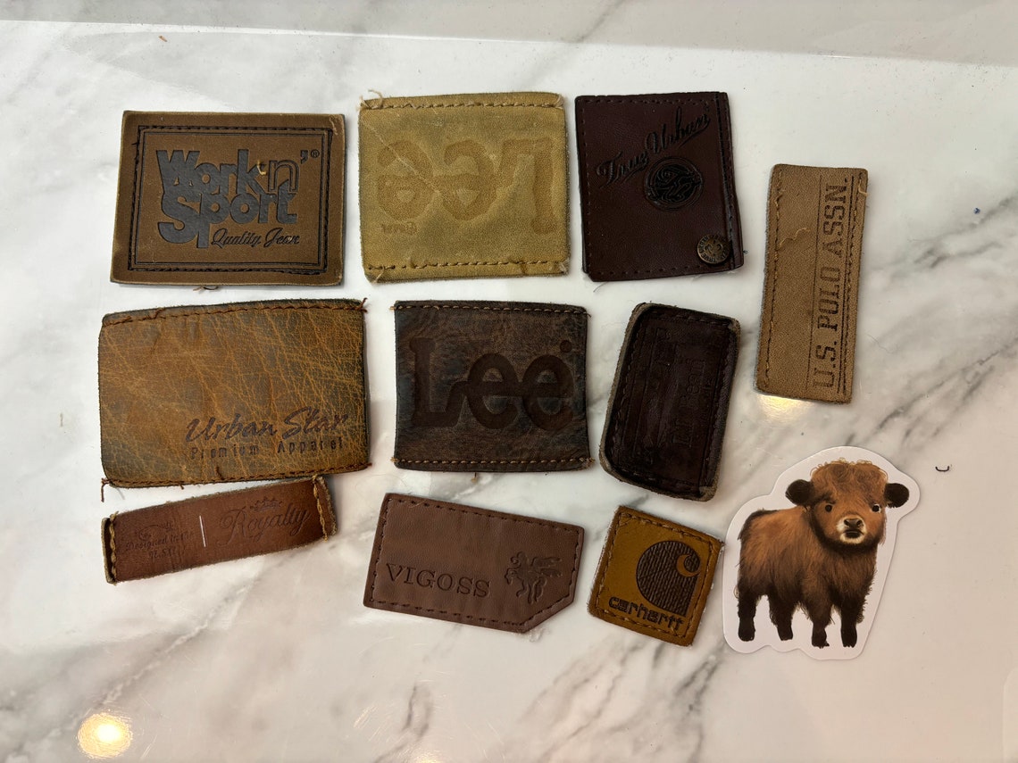 Leather Tags | Jean Labels | Recycled | Repurposed | Crafts - Etsy