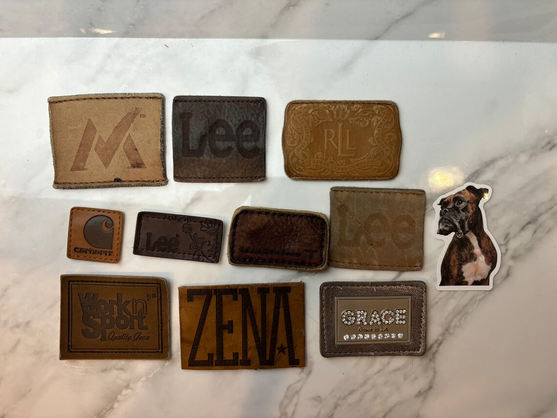Leather Tags | Jean Labels | Recycled | Repurposed | Crafts - Etsy