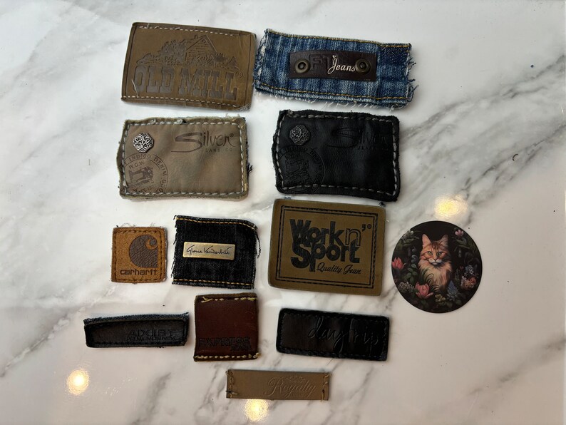 Leather Tags | Jean Labels | Recycled | Repurposed | Crafts - Etsy