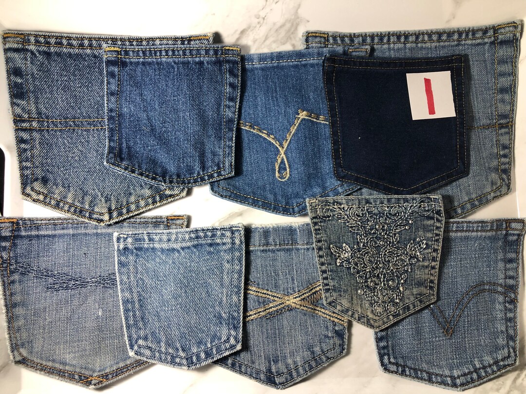 10 Denim Pockets Assorted Small Medium Large Size Set of 10 Jean Denim ...