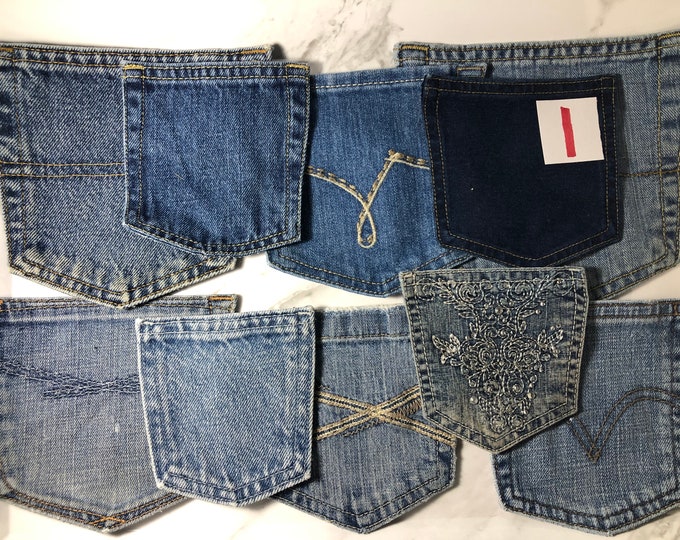 10 Denim Pockets | Assorted Small Medium Large Size | Set of 10 Jean ...