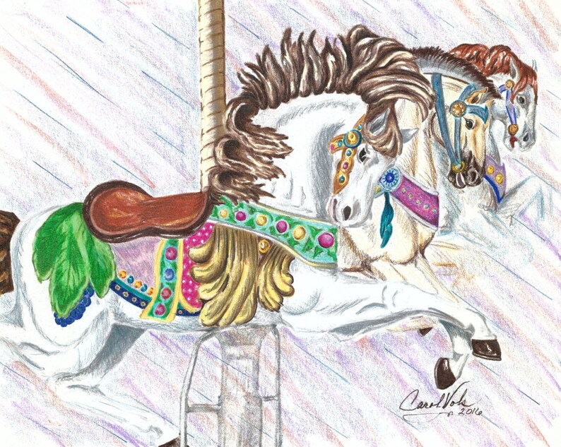 Notecards - Carousel Horses - Etsy