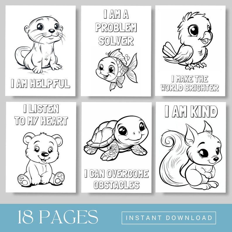 18 Printable Coloring Pages for Toddlers & Kids - Positive Affirmations ...