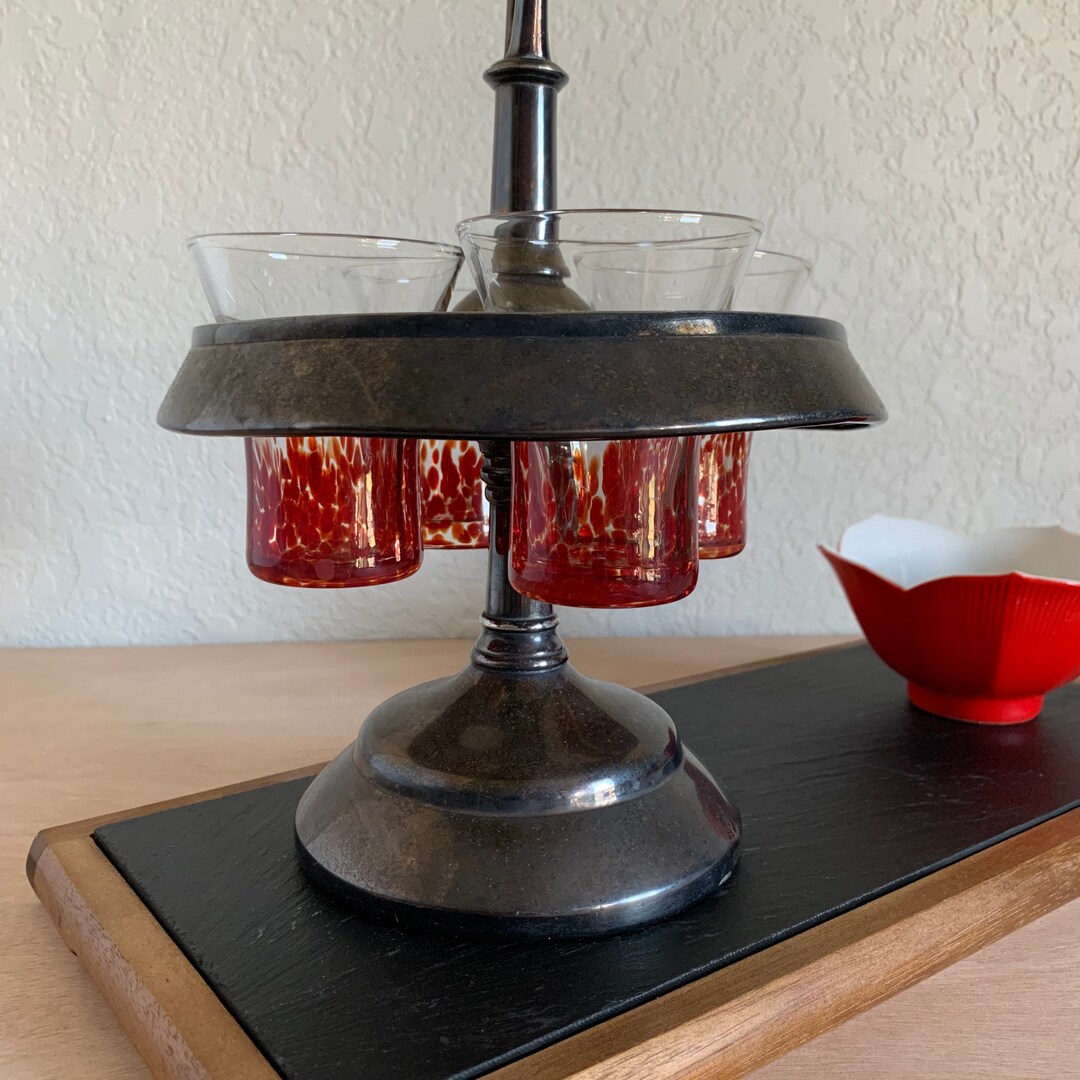 Repurposed Antique Server | Table Condiment Server Turned Into Beverage ...