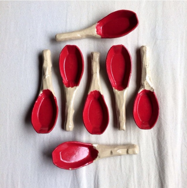 Ceramic clay spoon carved asian soup spoon serving spoon in | Etsy