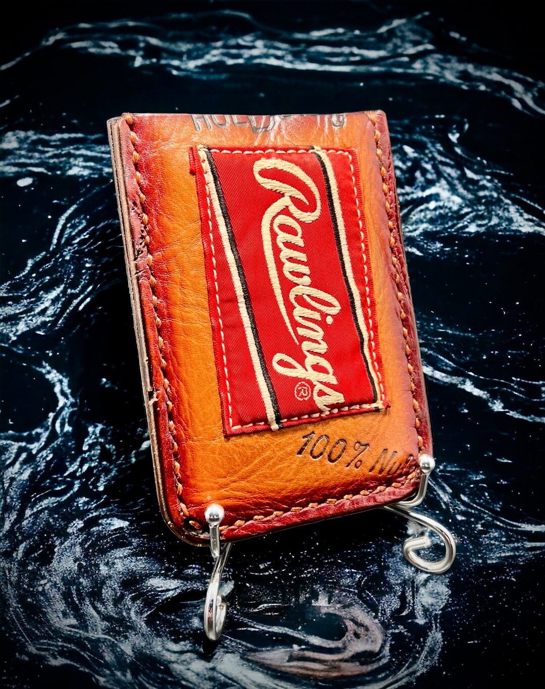 Minimalist Leather Three Pocket Baseball Wallet Repurposed From a ...