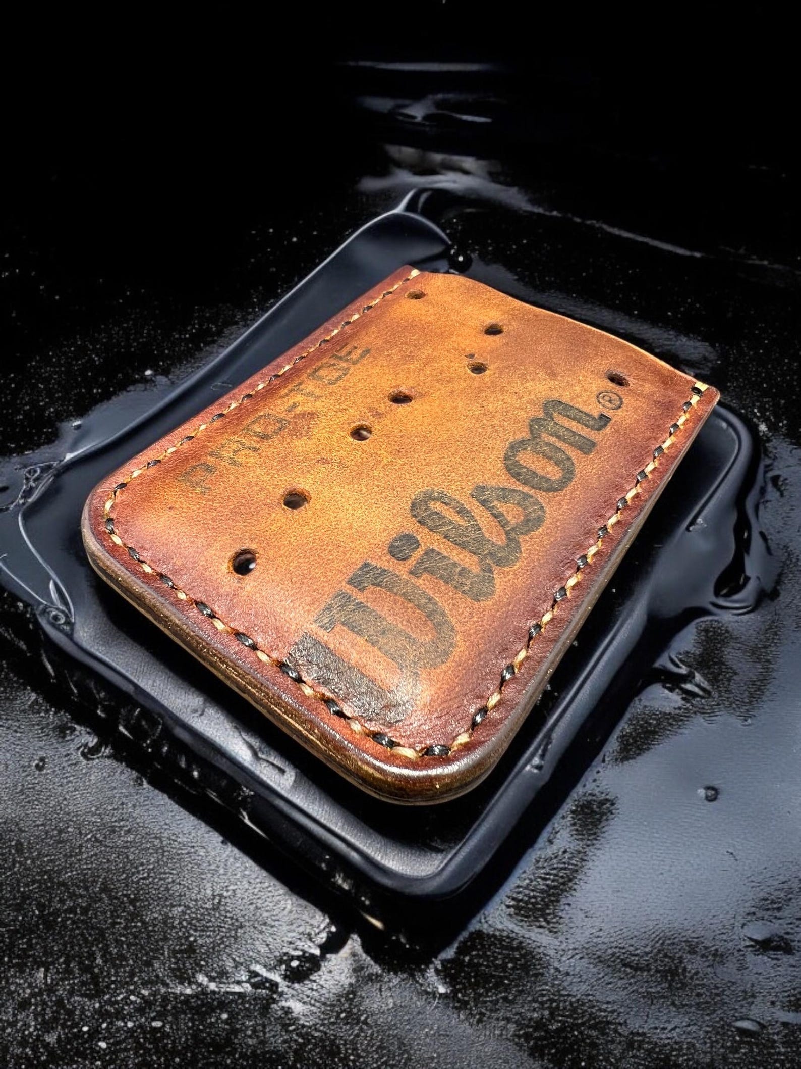Minimalist Leather Three Pocket Baseball Wallet Repurposed From a ...
