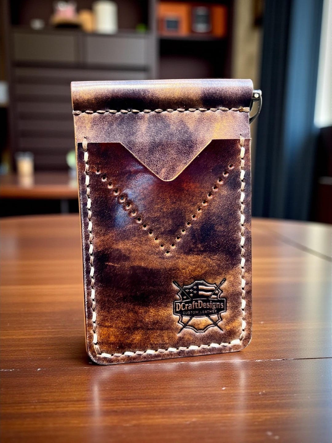 Rocado Shell Cordovan Italian Leather Four Pocket Money Clip Bifold ...