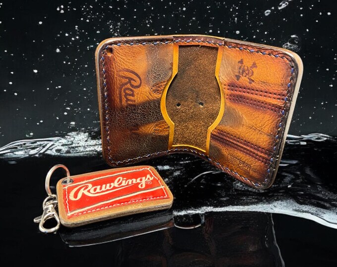 Leather Four Pocket Baseball Bifold Wallet Repurposed From a Vintage ...