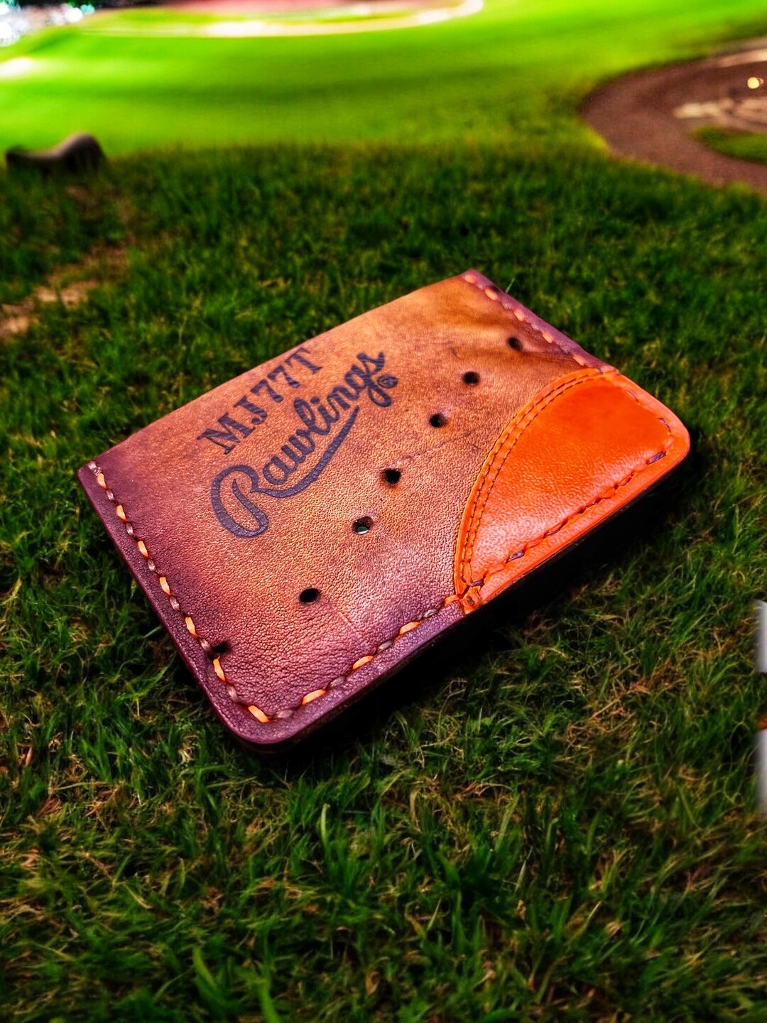 Minimalist Leather Three Pocket Baseball Wallet Repurposed From a ...