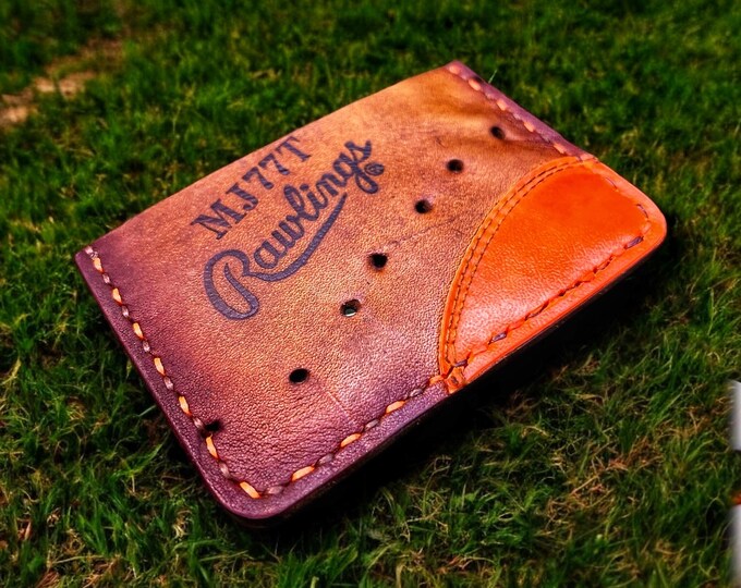Minimalist Leather Three Pocket Baseball Wallet Repurposed From a ...