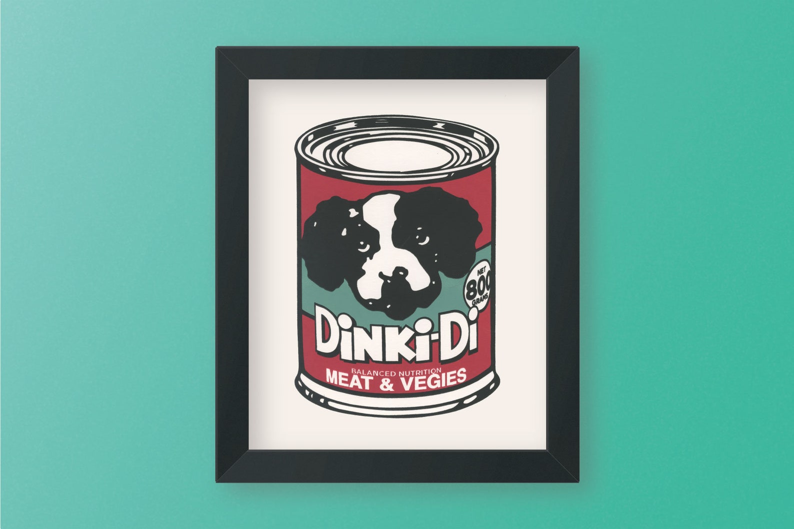 Dinki-Di Dog Food Can Screenprint | Etsy