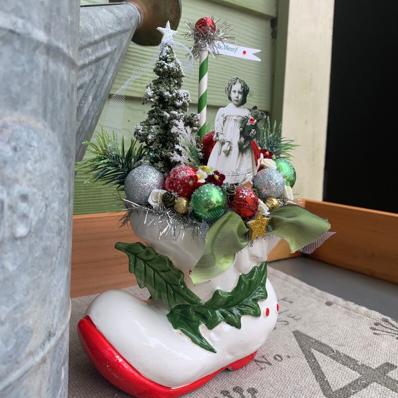 Shabby Chic Cottage Style Holiday Christmas Centerpiece - Etsy