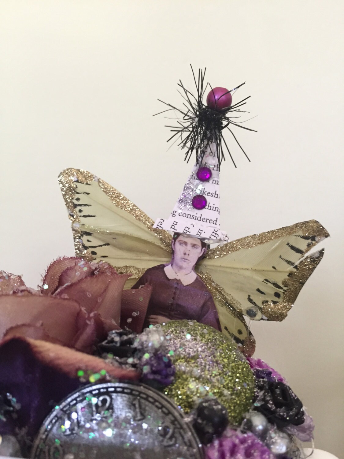 Halloween Vintage Inspired Altered Art Shabby Decoration with Witch ...