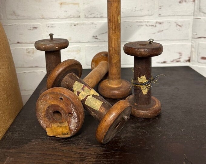 Vintage Wooden Spool, Textile Large Millwork Factory Spool, Rustic Art ...