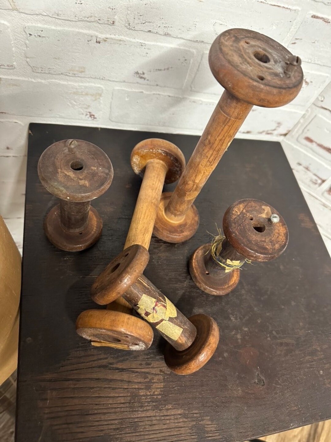 Vintage Wooden Spool, Textile Large Millwork Factory Spool, Rustic Art ...