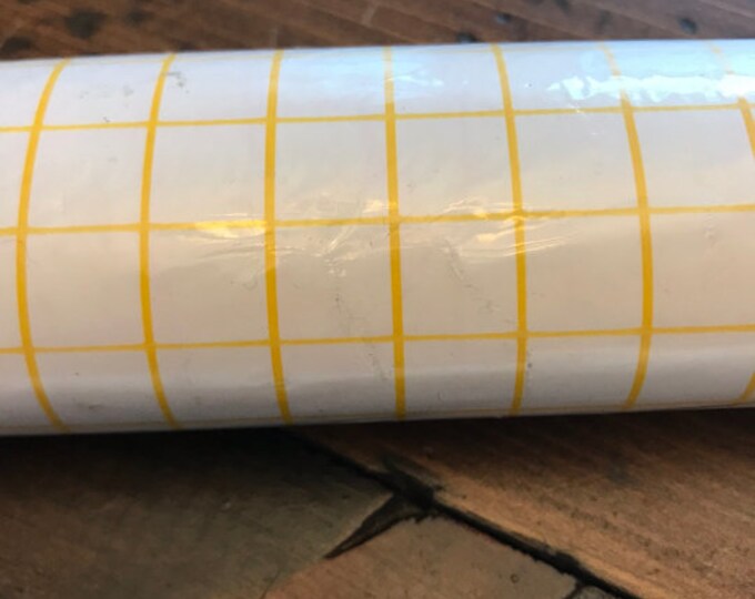 Vintage Con Tact Paper, Yellow and White Grid Squares, Self Adhesive ...