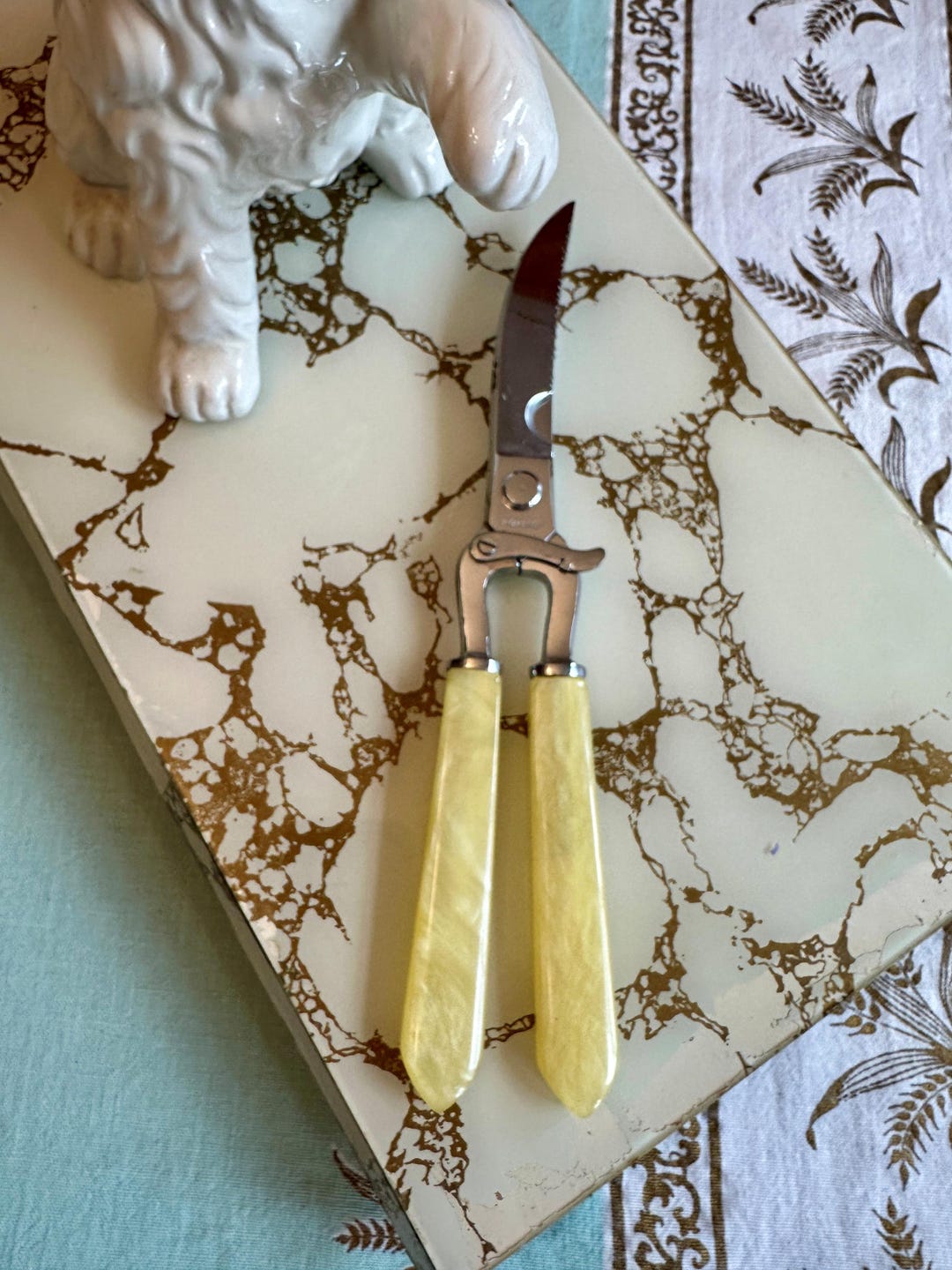 Vintage Kitchen Shears, Mid Century, Poultry Cutter, Faux Pearl Handle ...