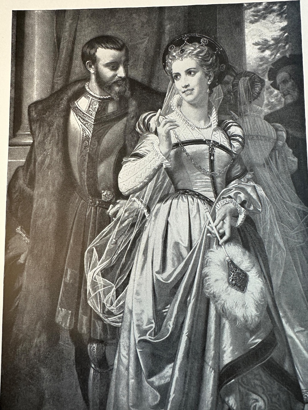 Benedick and Beatrice Antique Print, Shakespeare Much Ado About Nothing ...