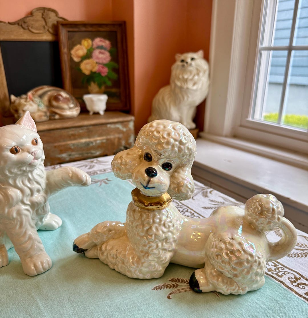 Vintage Poodle Figurine, 1960s Ceramic Poodle, Mid Century (DE-A135) - Etsy