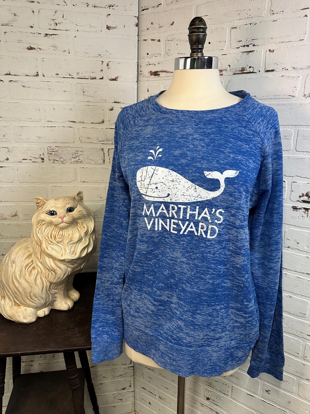 Vintage Martha’s Vineyard Crewneck, White Whale, Blue Pullover XL (CL ...