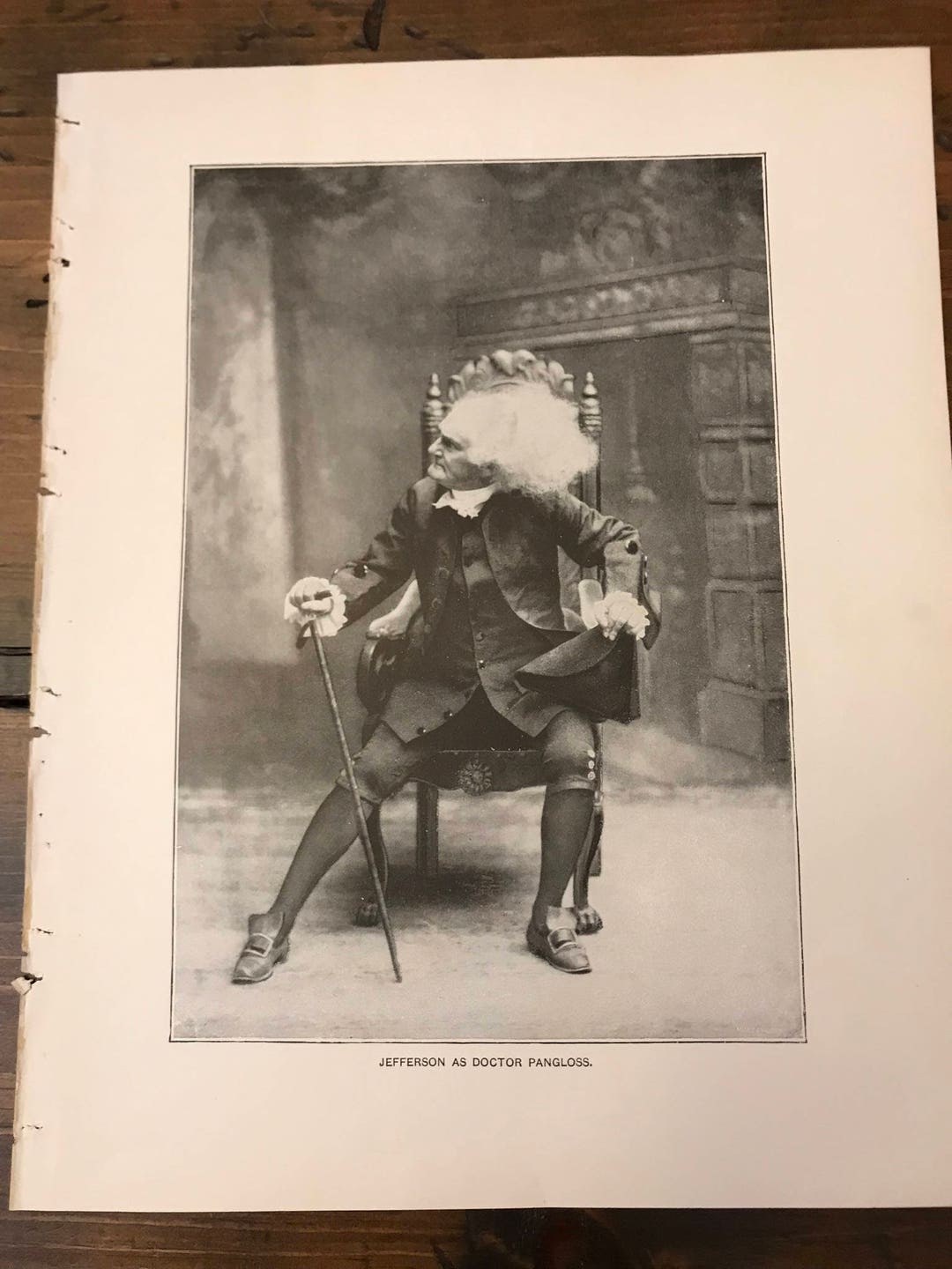 Antique Print- Photogravure, Actor Joseph Jefferson, Dr. Pangloss, Heir ...